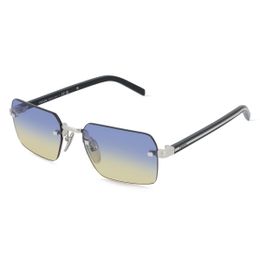 Prada PR D55S | Herren-Sonnenbrille | Fassung: Randlos, Eckig, Metall, Silber | Glasfarbe: Gelb