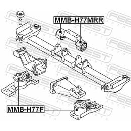 FEBEST Lagerung, Motorbh77f vorne f&uuml;r MITSUBISHI