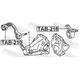 FEBEST Lagerung, Differential tab218 2. Hinterachse f&uuml;r TOYOTA