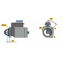 Bosch Starter 0986024020 f&uuml;r Ford LANCIA Fiat ABARTH