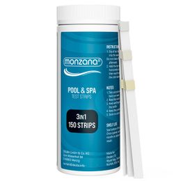 Monzana Pool Teststreifen 3in1 Wassertester 150 St&uuml;ck f&uuml;r Pool Schwimmbad Whirlpool Spa chemisch pH Chlor Alkalinit&auml;t