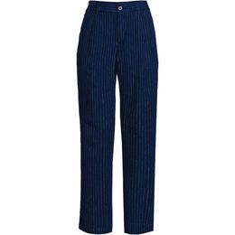 LANDS' END Kn&ouml;chellange Leinen-Anzughose, Damen,  Blau, Leinen, by Lands' End