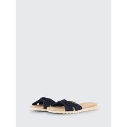 Tom Tailor Damen Flache Sandalen mit weicher Sohle, blau, Uni, Gr. 36