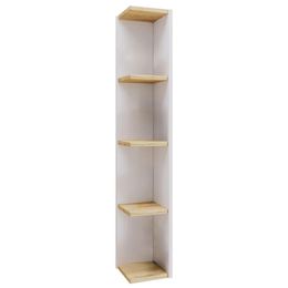 Mid.you Eckregal Honsa, Wei&szlig;, Honigeiche, Holzwerkstoff, 3 F&auml;cher, 15x97x17 cm, stehend, Wohnzimmer, Regale, Eckregale