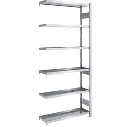 hofe Wannenregal, Stahl verzinkt, doppelseitig, H 2500 mm, Wannen-BxT 1000 x 400 mm, Anbauregal