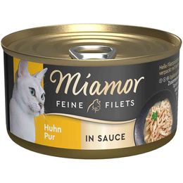 Miamor Feine Filets in Sauce Huhn Pur Katzen-Nassfutter ohne Leber und Innereien 24x85g