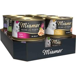 Miamor Feine Filets in Jelly Mixtray Katzen-Nassfutter ohne Zuckerzusatz 12x100g