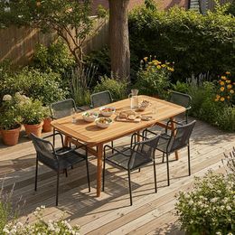 Gartensessel-Set Nardo 2-er Dunkelgrau aus Textil/Metall