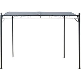 PERGOLA - MARKISE pergola adoss&eacute;e inclin&eacute;e en m&eacute;tal - 3 x 2.5 m - gris Grau
