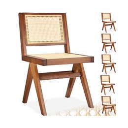TecTake&reg; Holzstuhl, Boho-Stil, massives Holzgestell mit Lackierung, 48,5 x 53,5 x 83 cm, Belastbarkeit 120 kg