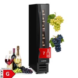 Klarstein Vinovilla 7 Built-in Uno Onyx Einbau-Weink&uuml;hlschrank Glas Edelstahl Schwarz