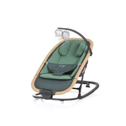 Chipolino Babywippe Senso Holzoptik Spielbogen Kopfst&uuml;tze 3-Punkt-Gurt faltbar gr&uuml;n
