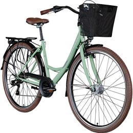 Z&uuml;ndapp Z&uuml;ndapp Z700 Damenfahrrad 28 Zoll 700c Fahrrad f&uuml;r Damen und Herren mit Korb und Beleuchtung ab 150 cm Hollandrad Stadtrad Tiefeinsteiger
