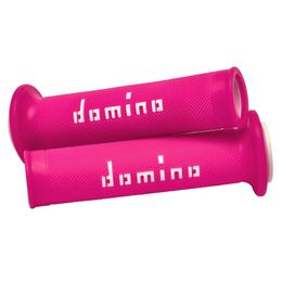 Griffe Satz Domino A010 On-Road pink / wei&szlig; mit offenen Enden