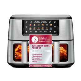 Rommelsbacher FRH 2650 Doppel-Hei&szlig;luftfritteuse (11 l Fassungsverm&ouml;gen, 2700 W, 12 Automatikprogramme, LED-Display, Touch Control)