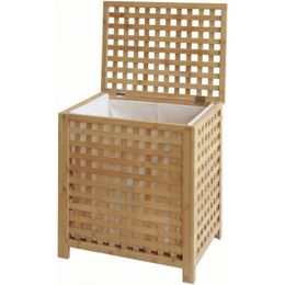 CLP W&auml;schebox f&uuml;r Schmutzw&auml;sche Ronthy, W&auml;schesammler Holz W&auml;schesack 70L waschbar herausnehmbar, Bambusrahmen f&uuml;r Badezimmer