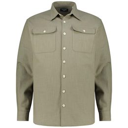 Jack & Jones Herren Gro&szlig;e Gr&ouml;&szlig;en | Jack&Jones Overshirt aus Baumwoll-Leinen-Mix Farbe gr&uuml;n Gr&ouml;&szlig;e: 6XL