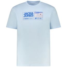 Jack & Jones Herren Gro&szlig;e Gr&ouml;&szlig;en | Jack&Jones T-Shirt mit Label-Print Farbe blau Gr&ouml;&szlig;e: 7XL