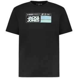 Jack & Jones Herren Gro&szlig;e Gr&ouml;&szlig;en | Jack&Jones T-Shirt mit Label-Print Farbe schwarz Gr&ouml;&szlig;e: 7XL