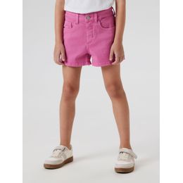 Shorts name it "NKFROSE MOM TWILL SHORTS 1081-BK NOOS", M&auml;dchen, Gr. 122, N-Gr, strawberry moon, Twill, Obermaterial: 97% Baumwolle, 3% Elasthan, unifarben, kurz, Hosen Shorts, Baumwollmischung, Mom Fit