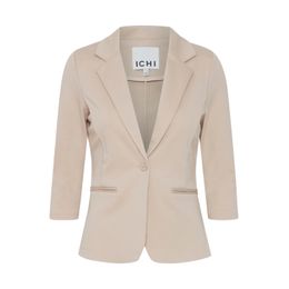 Blusenblazer Ichi "Blazer IHKATE", Damen, Gr. L, blau (doeskin), Obermaterial: 74% Polyester PES. 22% Viskose CV. 4% Elasthan EL., Blazer Blusenblazer