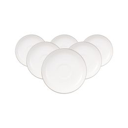 Villeroy & Boch Untertasse VILLEROY & BOCH "Mokka-/Espressountertassen Anmut Platinum No. 1 &oslash; 12 cm 6er Set wei&szlig;", wei&szlig;, Speiseteller