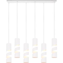 Trio LEUCHTEN Pendelleuchte "STREAM, H&auml;ngelampe mit Metallschirm, exkl GU10 max 10W", wei&szlig; matt, 6, &Oslash; 7,5cm H: 150cm, 1 Stk., Leuchten, H&ouml;he einstellbar max 150 cm, Moderne H&auml;ngeleuchte Wohnzimmer B&uuml;ro, Pendelleuchte
