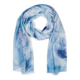 Schal styleBREAKER "Schal mit Marmor Muster", Damen, blau, Obermaterial: 100% Viskose CV., Modisch, Modet&uuml;cher Schal