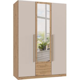 Kleiderschrank wimex "Marburg erh&auml;ltlich in den Breiten 135cm & 180cm", beige (kaschmir, abgesetzt artisan eiche), B:135cm H:199cm T:58cm, Holzwerkstoff, Schr&auml;nke, Kleiderschrank, inkl. Spiegel und zwei Schubladen