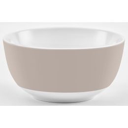 M&uuml;slischale Van Well "Vario", grau (taupe, wei&szlig;), B:21,5cm H:14,5cm T:15cm &Oslash;:14cm, Porzellan, Sch&uuml;sseln, M&uuml;slischale, sp&uuml;lmaschinen- und mikrowellengeeignet, &Oslash; 14 cm