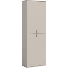 Garderobenschrank Home Affaire "TRONDHEIM, H&ouml;he 193 cm, 4 T&uuml;ren, 9 F&auml;cher, 7 Einlegeb&ouml;den", kaschmir, B:61cm H:193cm T:34cm, Holzwerkstoff, Schr&auml;nke, Garderobenschrank, Schrank, Hochschramk, Mehrzweckschrank, Universalschrank, Flur, Diele
