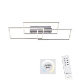 JUST LIGHT LED Deckenleuchte "IVEN", grau (stahlgrau), 3, H: 7,8cm, 1 Stk., Leuchten, dimmbar &uuml;ber Fernbedienung, LED Deckenleuchte