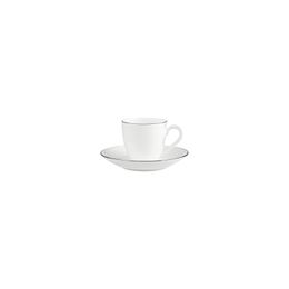 Villeroy & Boch Tasse VILLEROY & BOCH "Mokka-/Espressoobertasse mit Untertasse Anmut Platinum No.1 60 ml wei&szlig;", wei&szlig;, Porzellan, Trinkgef&auml;&szlig;e, Tasse