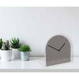 Tischuhr queence "Helene", grau, Tischuhren, Tisch, Uhr, modern, ger&auml;uschlos