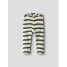 Leggings name it "NBNBANI XSL LEGGING NOOS", M&auml;dchen, Gr. 50, N-Gr, delicioso, Feinripp, Obermaterial: 57% Baumwolle, 38% Modal, 5% Elasthan, geringelt, gestreift, slim fit kn&ouml;chellang, Hosen Leggings