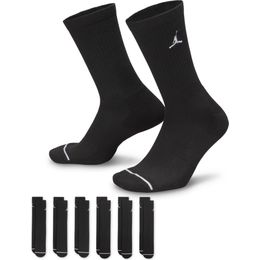 Funktionssocken Nike "U J ED CUSH PLY CREW 6PR - 144", Damen, Gr. L (42/45), schwarz, wei&szlig;, Obermaterial: 96% Polyester, 3% Elasthan, 1% Nylon, Socken, f&uuml;r Basketball, mit Elasthan, mit Polsterung rund um den Fu&szlig;