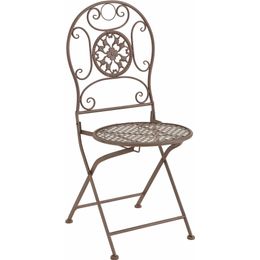 Klappstuhl Locker, braun, B:40cm H:91cm T:40cm, Metall, St&uuml;hle, Klappstuhl, aus Metall