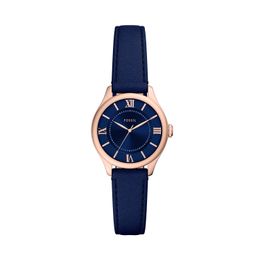 Quarzuhr Fossil "GILMORE", gold (dunkelblau, rosegoldfarben), Armbanduhren, Damen, Quarzuhr, Armbanduhr, Damenuhr, Lederarmband, analog