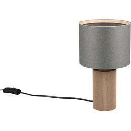 Trio LEUCHTEN Tischleuchte "CANIO, Tischlampe aus Bambus+Pappe, exkl. Leuchtmittel max 40W", natur, grau, 1, &Oslash; 16,5cm H: 28,5cm, 1 Stk., Leuchten, Schnurschalter, Nachttischlampe Schlafzimmer, Tischleuchte