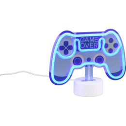 REALITY LEUCHTEN LED Tischleuchte "CONTROL, blaue LED Leuchte in Form eines Game Controllers", blau (wei&szlig;, blau), 1, H: 18cm, 1 Stk., Leuchten, 1,2W LED, Batteriebetrieb oder per USB-Kabel, Schalter ON/OFF &Oslash; 8,5cm, LED Tischleuchte