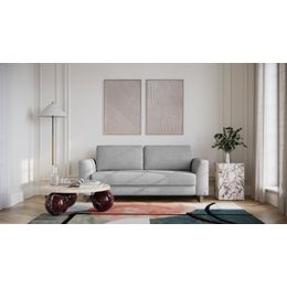 BRUNO Schlafsofa 160cm in Silver Grey | stabiles Massivholz & Boxspringkomfort