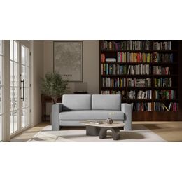 BRUNO Schlafsofa 160cm in Silver Grey | stabiles Massivholz & Boxspringkomfort