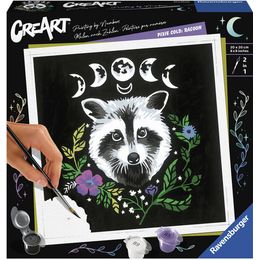 Malen nach Zahlen Ravensburger "CreArt, Pixie Cold: Racoon", bunt, Malvorlagen, KinderB:20cm H:20cm, Made in Europe, B:20cm H:20cm