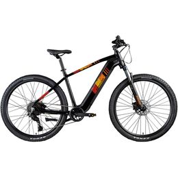 Z&uuml;ndapp E-Bike Z&Uuml;NDAPP "Z808" Gr. 50, schwarz (schwarz, orange), Elektrofahrr&auml;der, 50cm, 29 Zoll (73,66cm), Pedelec, Elektrofahrrad f&uuml;r Damen und Herren, MTB