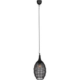 Trio LEUCHTEN Pendelleuchte "SORAYA, 1-flammige H&auml;ngelampe mit Drahtgeflecht Lampenschirm", schwarz (schwarz matt), 1, &Oslash; 26cm H: 150cm, 1 Stk., Leuchten, exkl 1xE27 max 10W H&ouml;he bis 150 cm einstellbar H&auml;ngeleuchte Wohnzimmer, Pendelleuchte