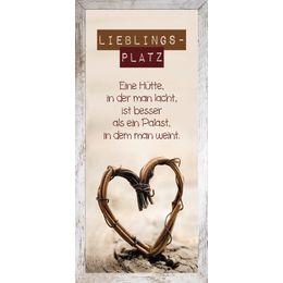 Bild mit Rahmen B&Ouml;NNINGHOFF "Lieblingsplatz", braun (farbe bild(er): vintage), B:23cm H:49cm T:2cm, MDF, Papier, Bilder