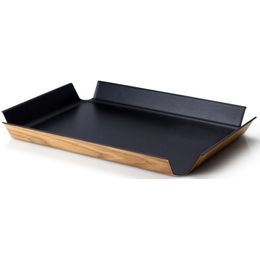 Tablett CONTINENTA, braun (schwarz, holzfarben), B:40cm L:54,5cm, Holzwerkstoff, Tabletts