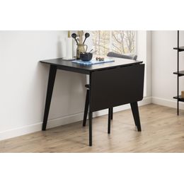 Esstisch ACTONA GROUP "Roxby", schwarz, B:120cm H:76cm T:80cm, Tische, Rechteckiger Esstisch Esstisch, K&uuml;chentisch, Tischplatte in MDF und Eiche Furnier, mit 1 Klappe