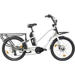 E-Bike Llobe "Cargo City E-Bike Cargado" Gr. 42, wei&szlig;, wei&szlig;, Elektrofahrr&auml;der, 42cm, 24 Zoll (60,96cm)
