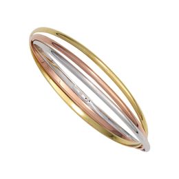 Armreif Jobo, silber (silber 925), Armb&auml;nder, Damen, Silber 925 (Sterlingsilber), Armreif, 925 Silber dreifarbig tricolor vergoldet